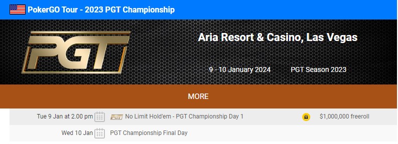 2023 PGT Championship - Poker GO Tour | MainEventTravel.com